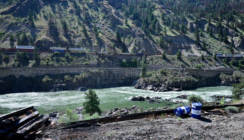 Canadian Pacific Train Above the Thompson River Editorial Stock Photo ...