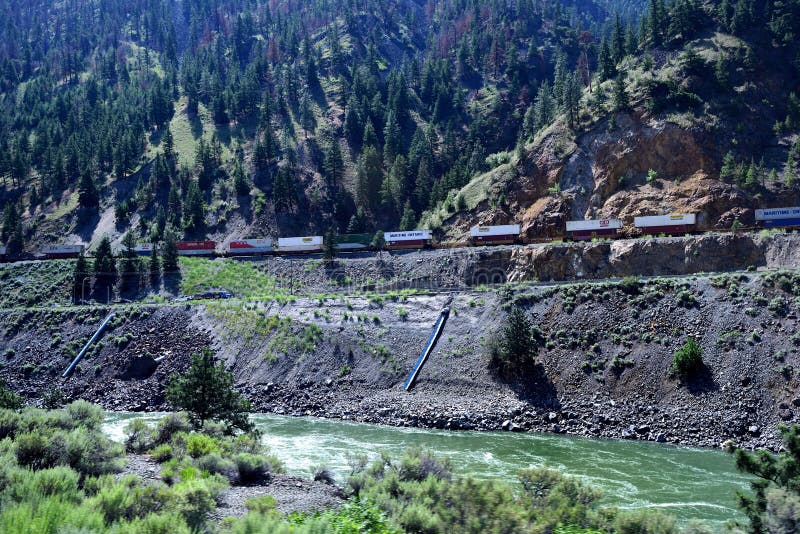 Canadian Pacific Train Above the Thompson River Editorial Photography ...