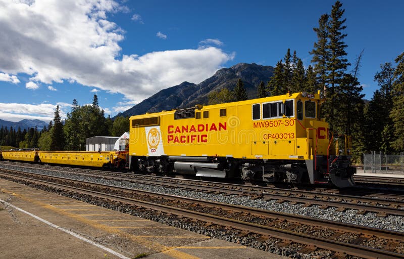 Canadian Pacific Train at Banff, Alberta Editorial Image - Image of ...
