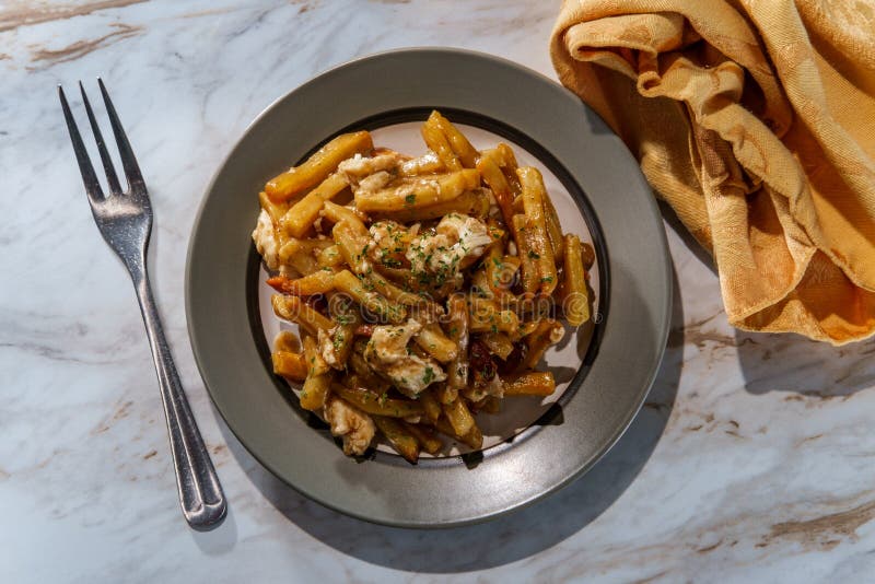 Canadian Poutine Fries stock image. Image of fried, fast - 186604787