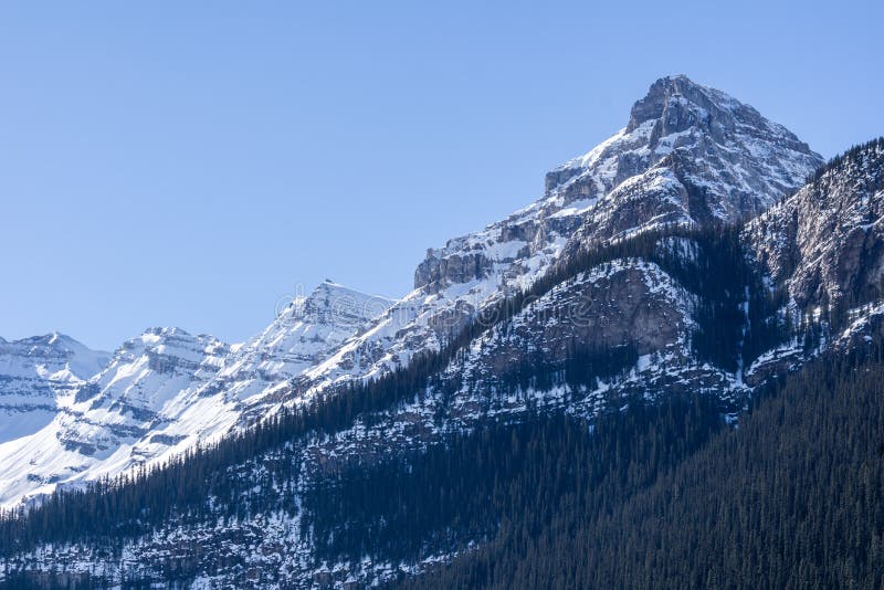 Canadian Rockies with Snow in Alberta Canada Early Spring Clear Sky ...