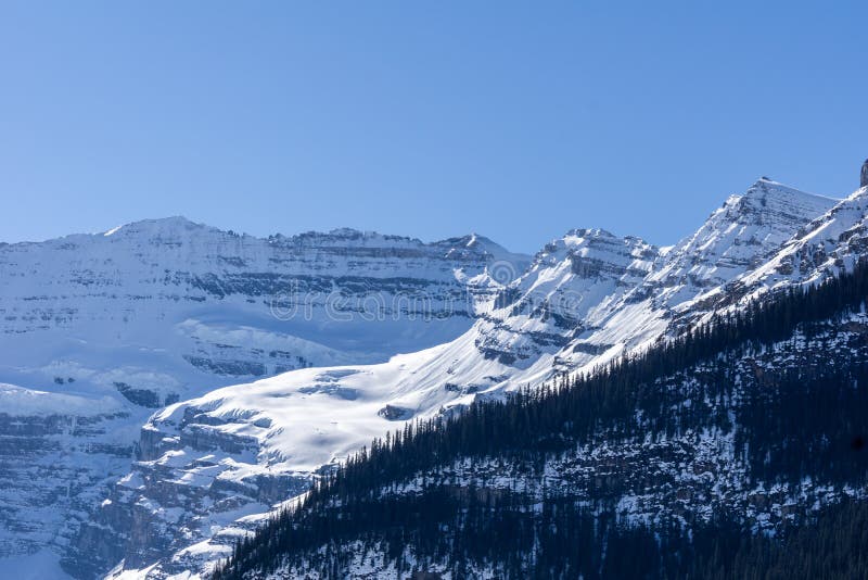 Canadian Rockies with Snow in Alberta Canada Early Spring Clear Sky ...