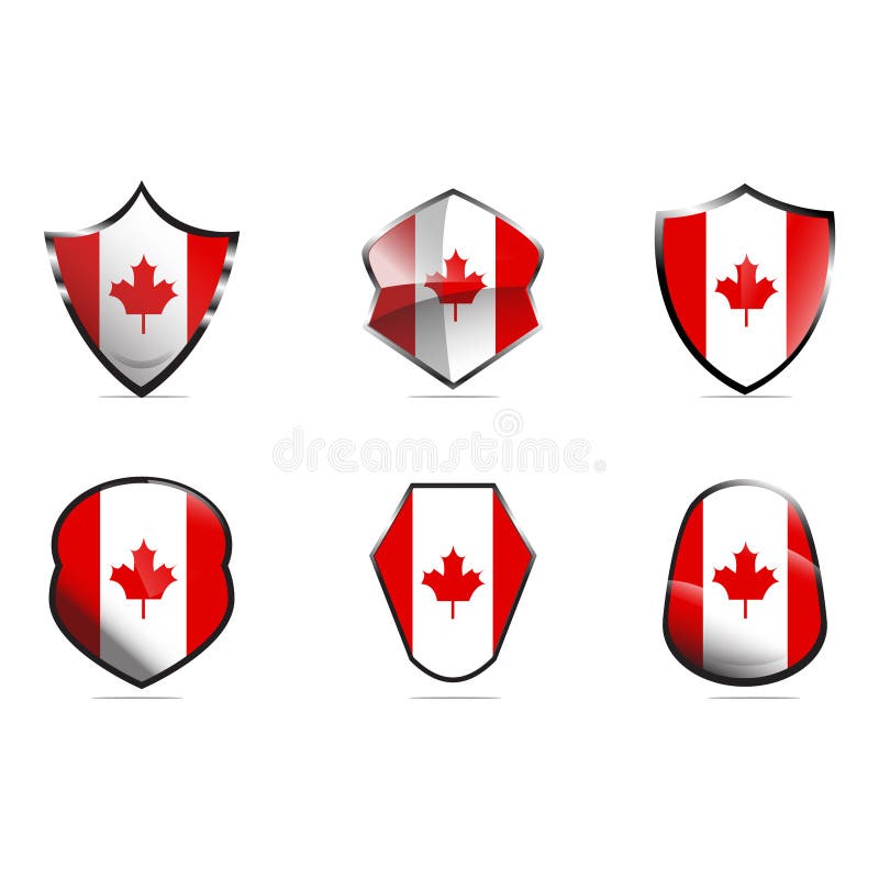 Canadian Shield Set Vector Art Illustration Stock Vector - Illustration ...