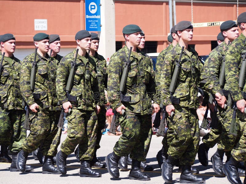 Canadian Soldiers Marching in Parade Editorial Stock Image - Image of ...