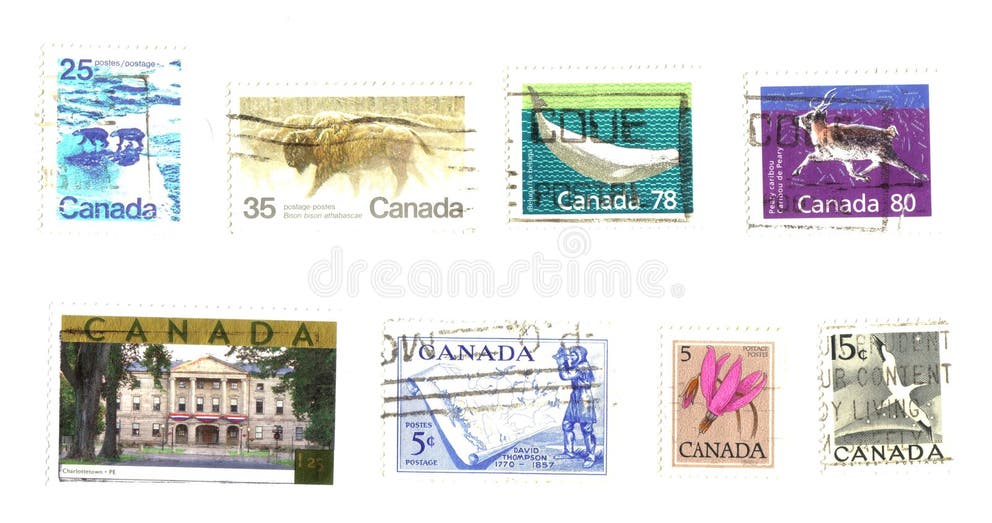 Canadian stamps stock illustration. Illustration of business - 8804409