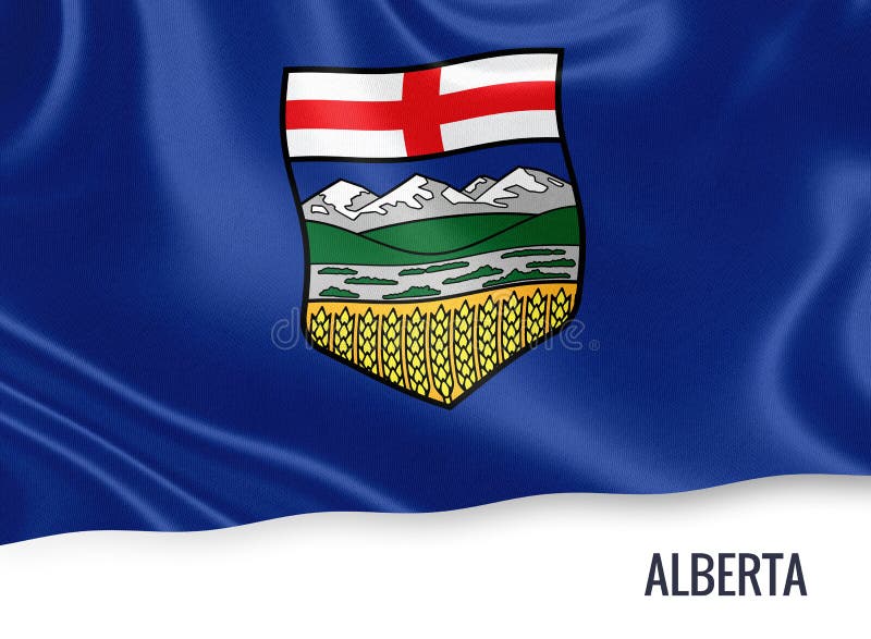 Alberta Flag. Waving Flag of Alberta Province, Canada Stock ...