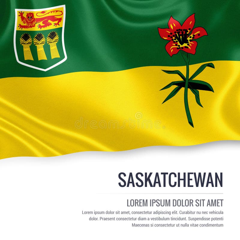 Saskatchewan Flag. Waving Flag of Saskatchewan Province, Canada Stock ...