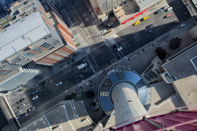 Canadian Street from Calgary Tower Stock Image - Image of downtown ...