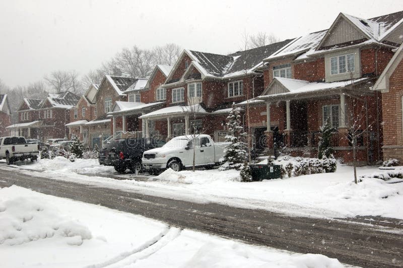 Canadian town stock image. Image of overcast, white, seasons - 22870003