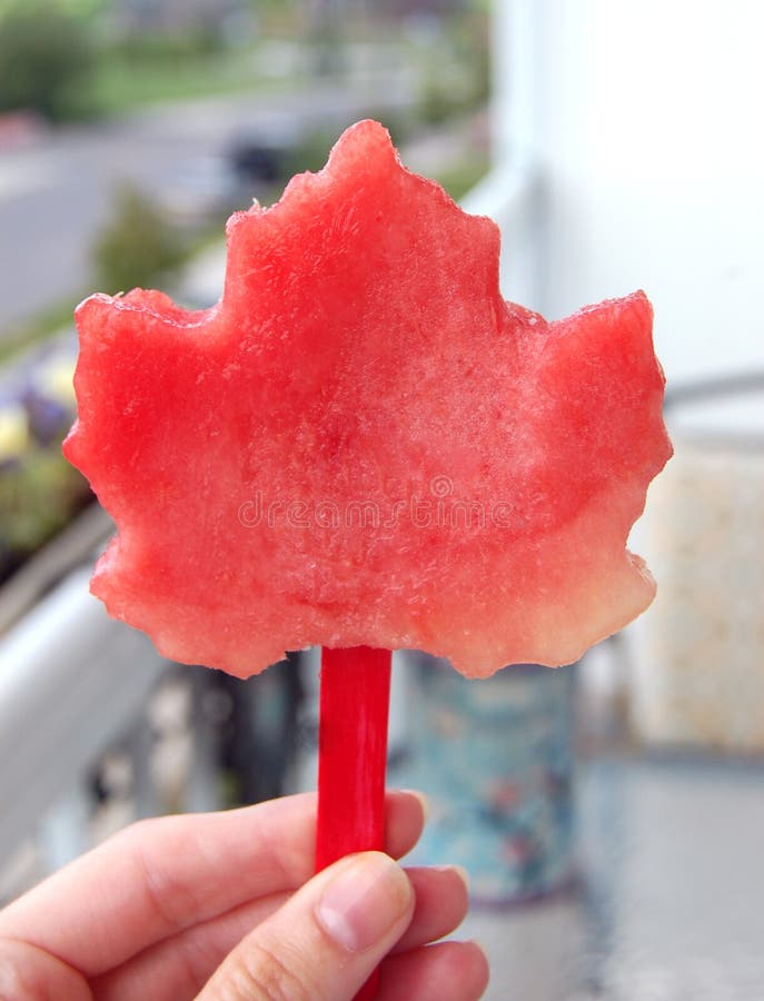 Canadian Watermelon Popsicle Stock Photo - Image of shaped, shape: 55913986