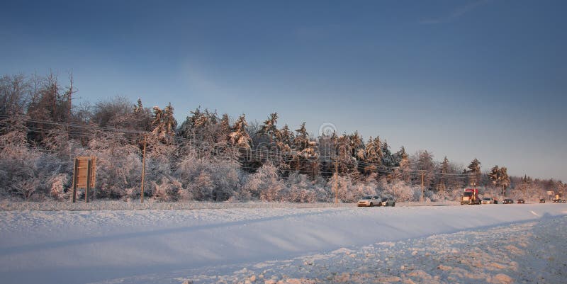 Canadian Winter Icy Road Condition Stock Photo - Image of melting ...