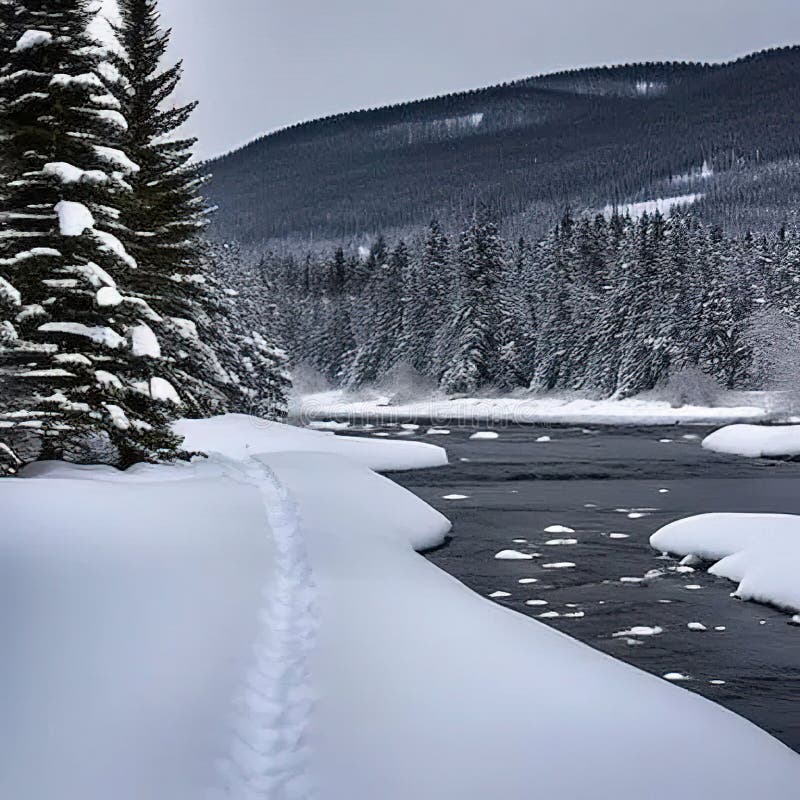 Canadian Winter Scene stock illustration. Illustration of outdoors ...