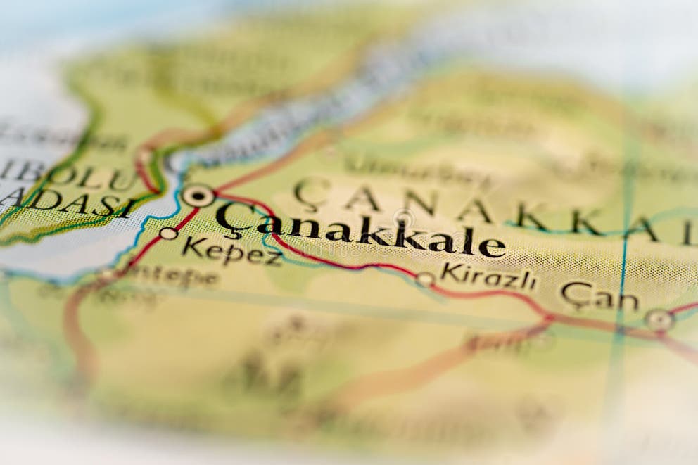 Canakkale, Turkey Highlighted on a World Map Stock Image - Image of ...