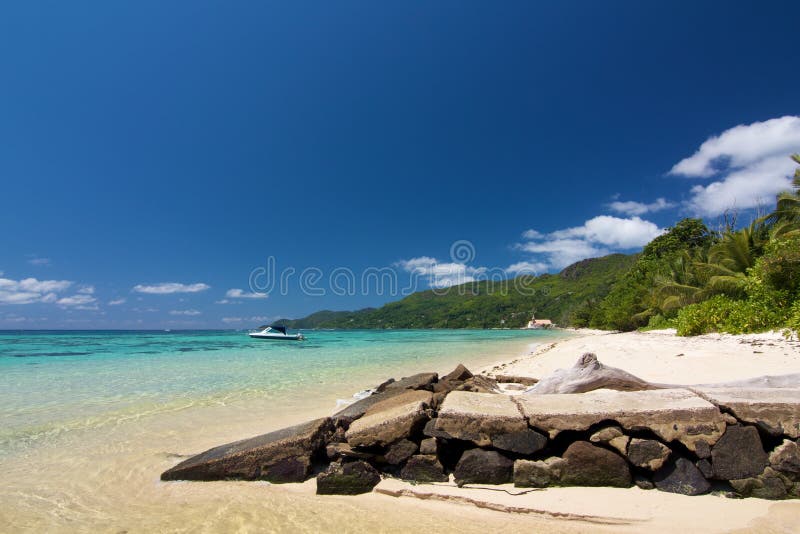 Canal at Anse Royal stock image. Image of outdoor, blue - 27823301