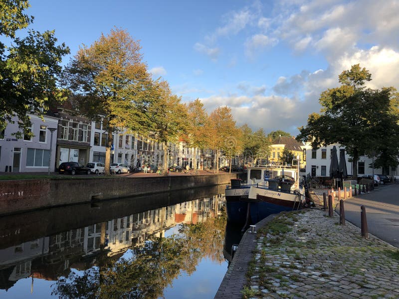 Canal during Autumn in Groningen Editorial Photography - Image of fall ...