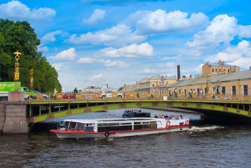 Canal boat under bridge editorial stock image. Image of architecture ...