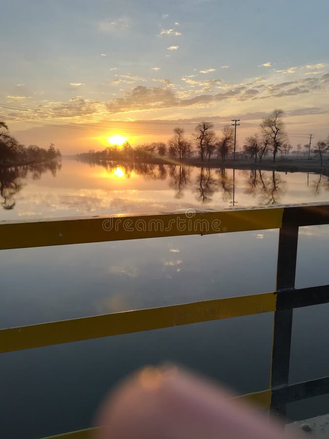 Canal bridge sunset view stock image. Image of view - 180113127