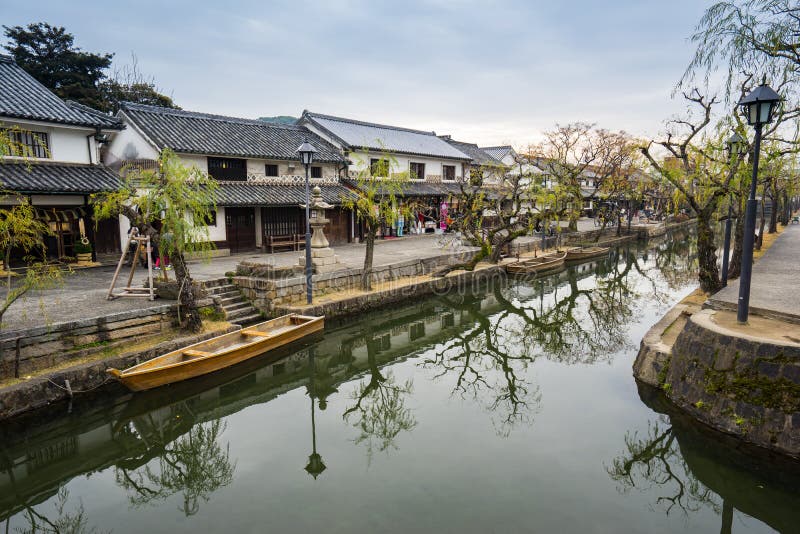 Canal of Kurashiki the Ancient Town of Okayama Stock Photo - Image of ...