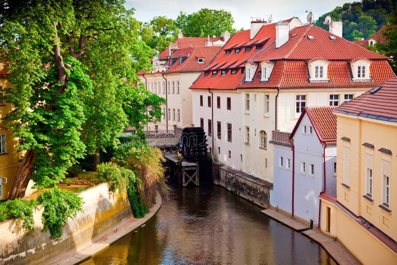 A Canal in Prague stock photo. Image of europe, blue - 26844940