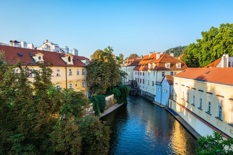 Canal in Prague stock photo. Image of gothic, prague - 146005344
