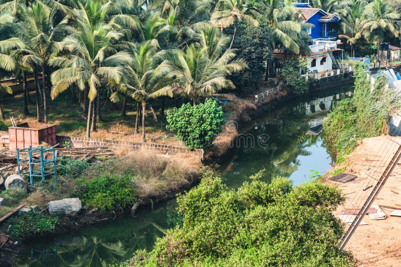 Canal River Near Home in Goa Indian State Stock Photo - Image of ...