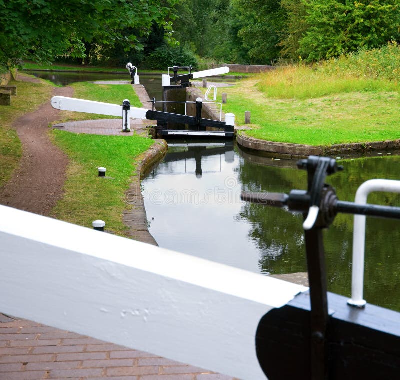 Canal staircase locks stock image. Image of clouds, canal - 20729155