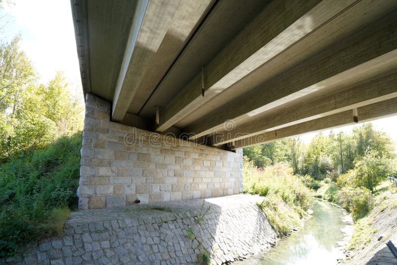 Canal under a bridge stock photo. Image of town, landmark - 214049408