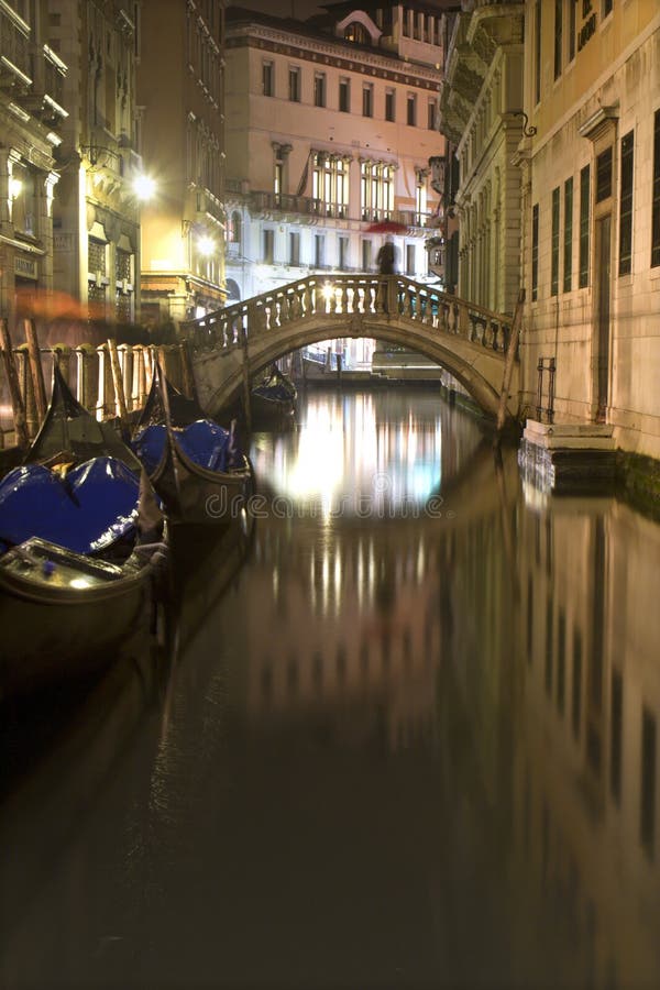 Rialto Bridge at Night, Venice, Italy Stock Image - Image of color ...
