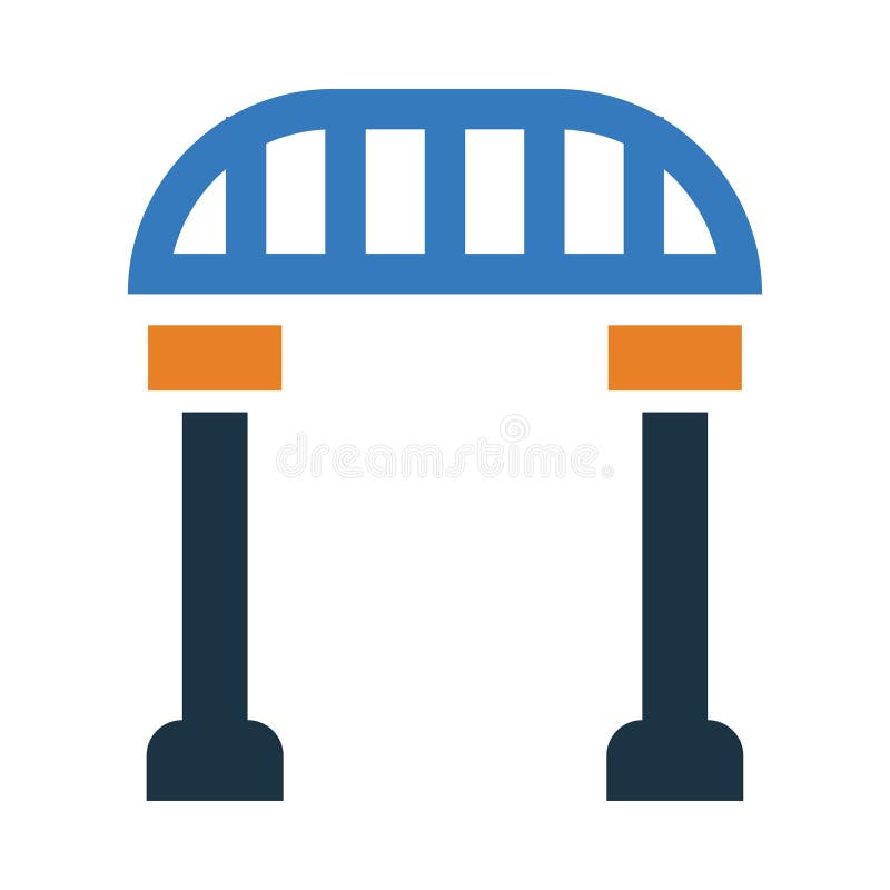 Canal, Waterway Brick Bridge Icon Stock Vector - Illustration of ...