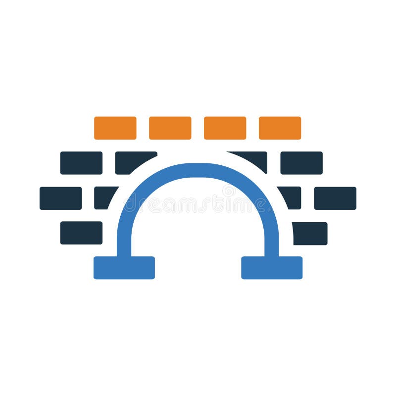 Canal, Waterway Brick Bridge Icon Stock Vector - Illustration of ...