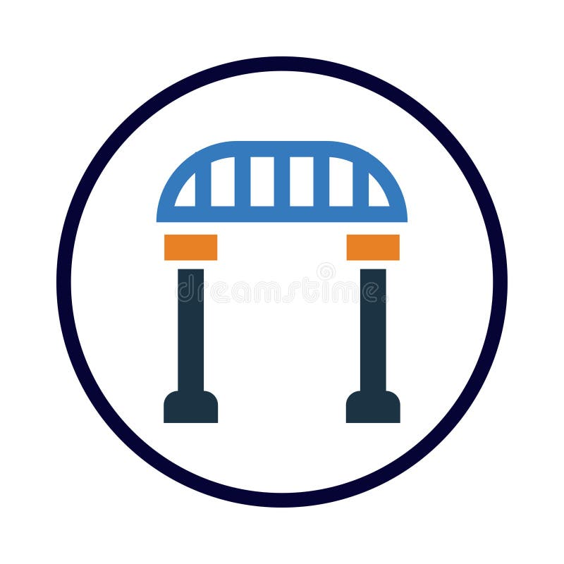 Canal, Waterway Brick Bridge Icon Stock Vector - Illustration of ...