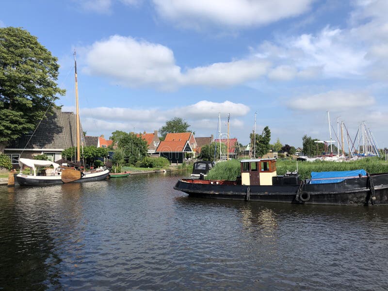 Canal in Workum in Friesland Stock Photo - Image of wood, city: 186294622