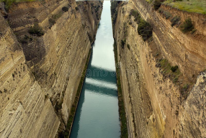 L'istmo Del Canale Di Corinto Di Corinto In Grecia Fotografia Stock ...
