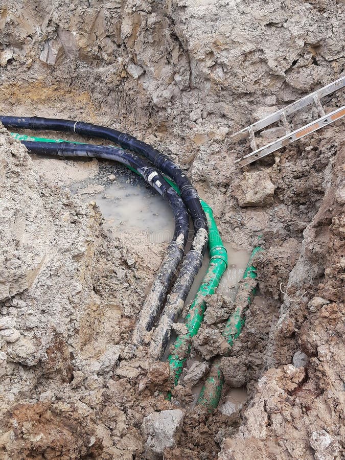 Canalization or Sewer Construction for Sewage Stock Photo - Image of ...