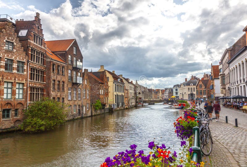 Canals of Gent stock image. Image of channel, journey - 100529513