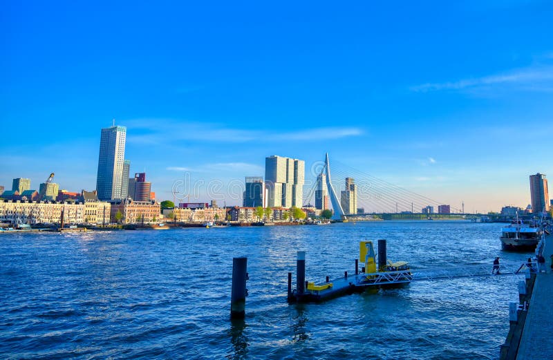 Canals and Waterways in Rotterdam, the Netherlands Stock Image - Image ...