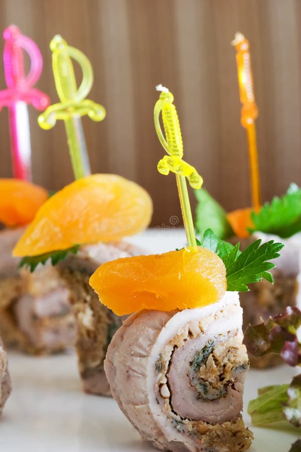 Canape stock image. Image of chicken, portion, dining - 12094621