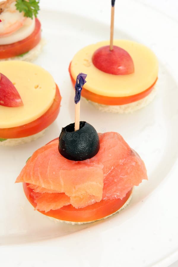 Canape stock image. Image of salmon, canape, fish, cheese - 4991477