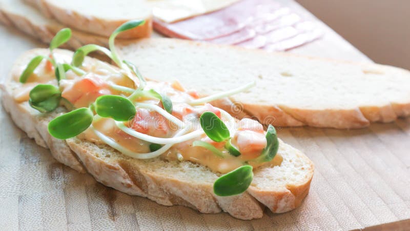 Canape , Bread with Vegetable Topping Stock Image - Image of ...