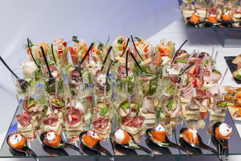 Canape for a Buffet Table, Appetizer. Stock Photo - Image of breakfast ...