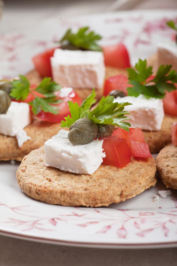 Canape with Caper and Cheese Stock Image - Image of tapas, buffet: 32870521
