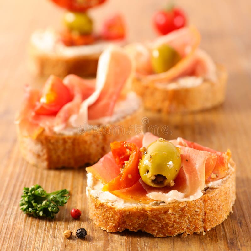 Ham-cheese canape stock image. Image of cheese, bite - 22113827