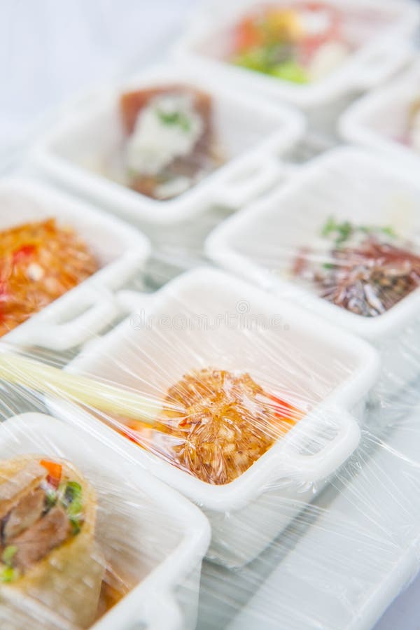 Canape ; Decoration and Foods that are Wrapped with Plastic Stock Photo ...