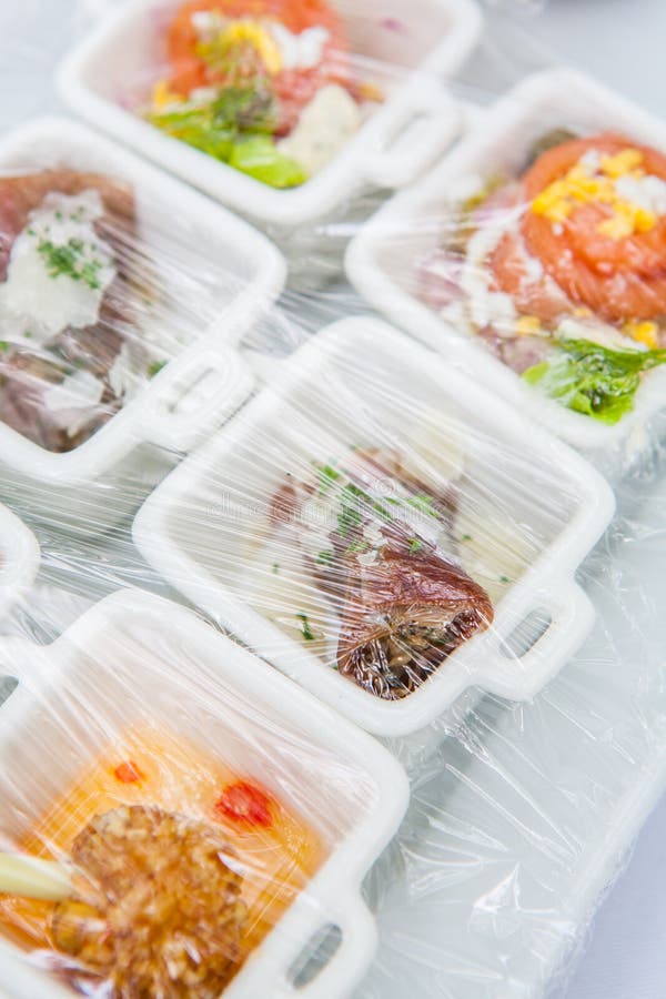 Canape ; Decoration and Foods that are Wrapped with Plastic Stock Photo ...