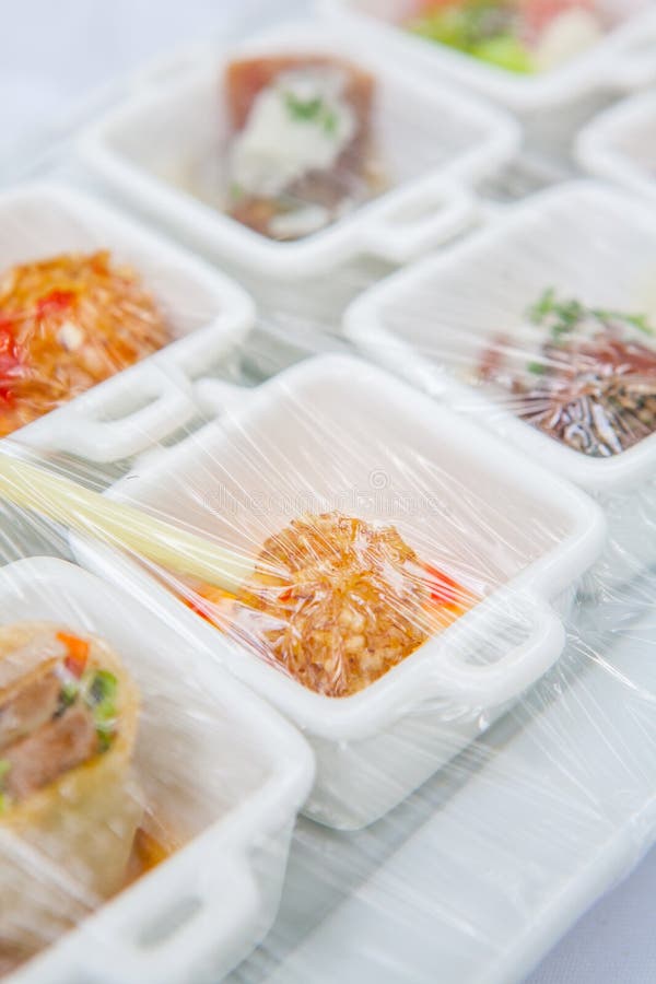 Canape ; Decoration and Foods that are Wrapped with Plastic Stock Photo ...