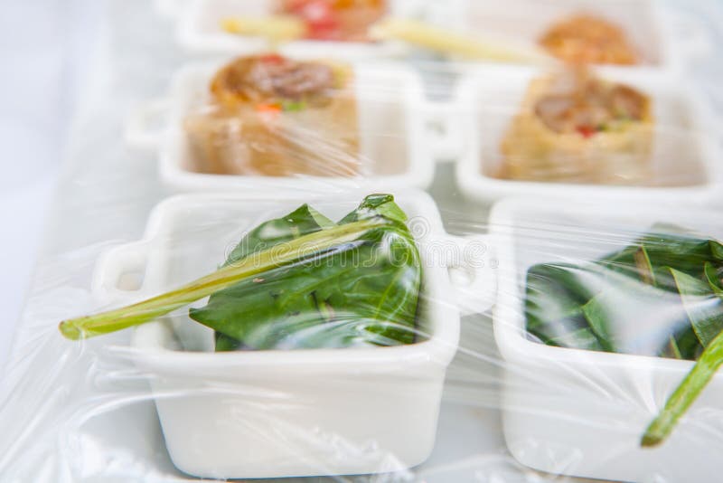 Canape ; Decoration and Foods that are Wrapped with Plastic Stock Image ...