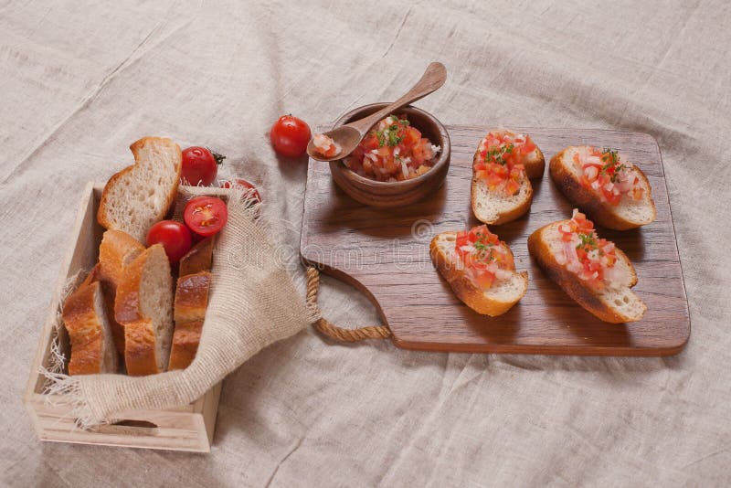 Canape and fresh bread. stock image. Image of canape - 29494695