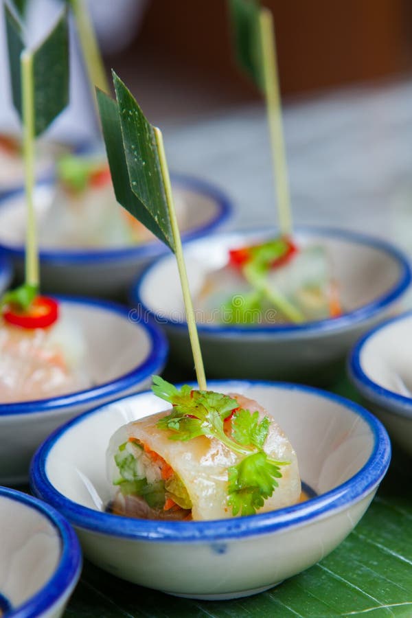 Canape with Fresh Spring Rolls. Stock Photo - Image of carrot, healthy ...