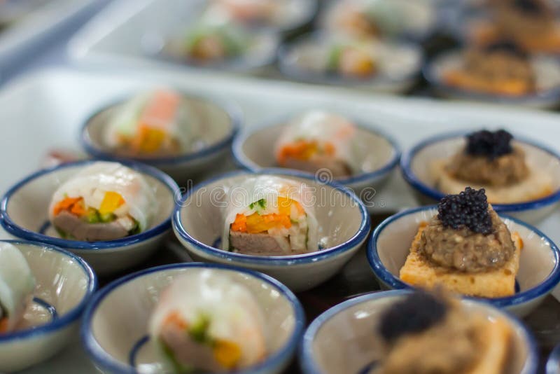 Canape with Fresh Spring Rolls. Stock Photo - Image of lunch, nutrition ...