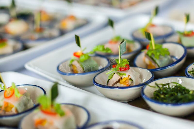 Canape with Fresh Spring Rolls. Stock Photo - Image of lunch, nutrition ...